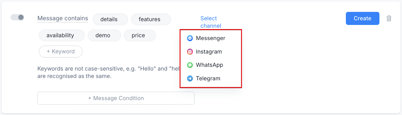 How to use Keywords Trigger in Manychat – Manychat Help