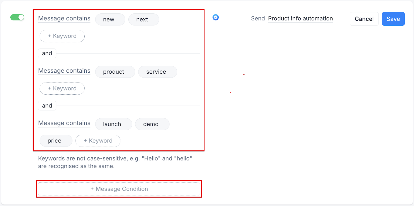 How to use Keywords Trigger in Manychat – Manychat Help
