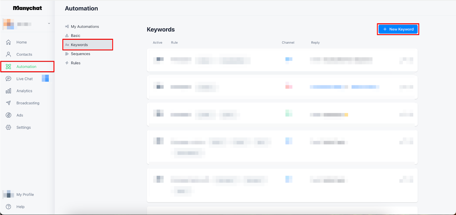 How to use Keywords Trigger in Manychat – Manychat Help