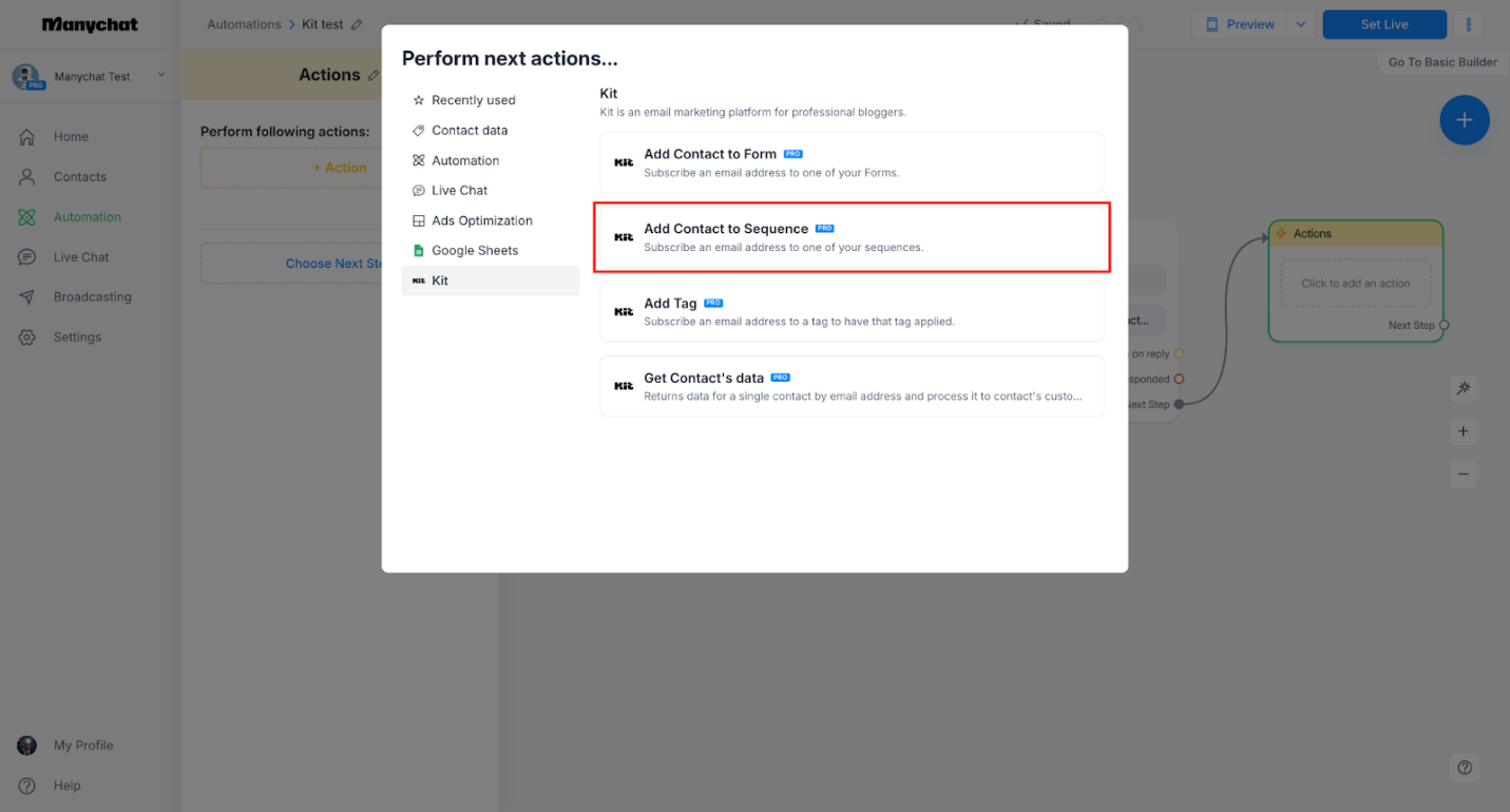 Integración de Kit – Manychat Ayuda