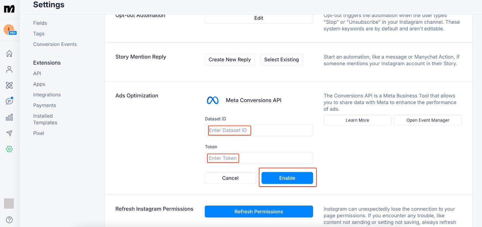 Conversions API (CAPI) integration – Manychat Help