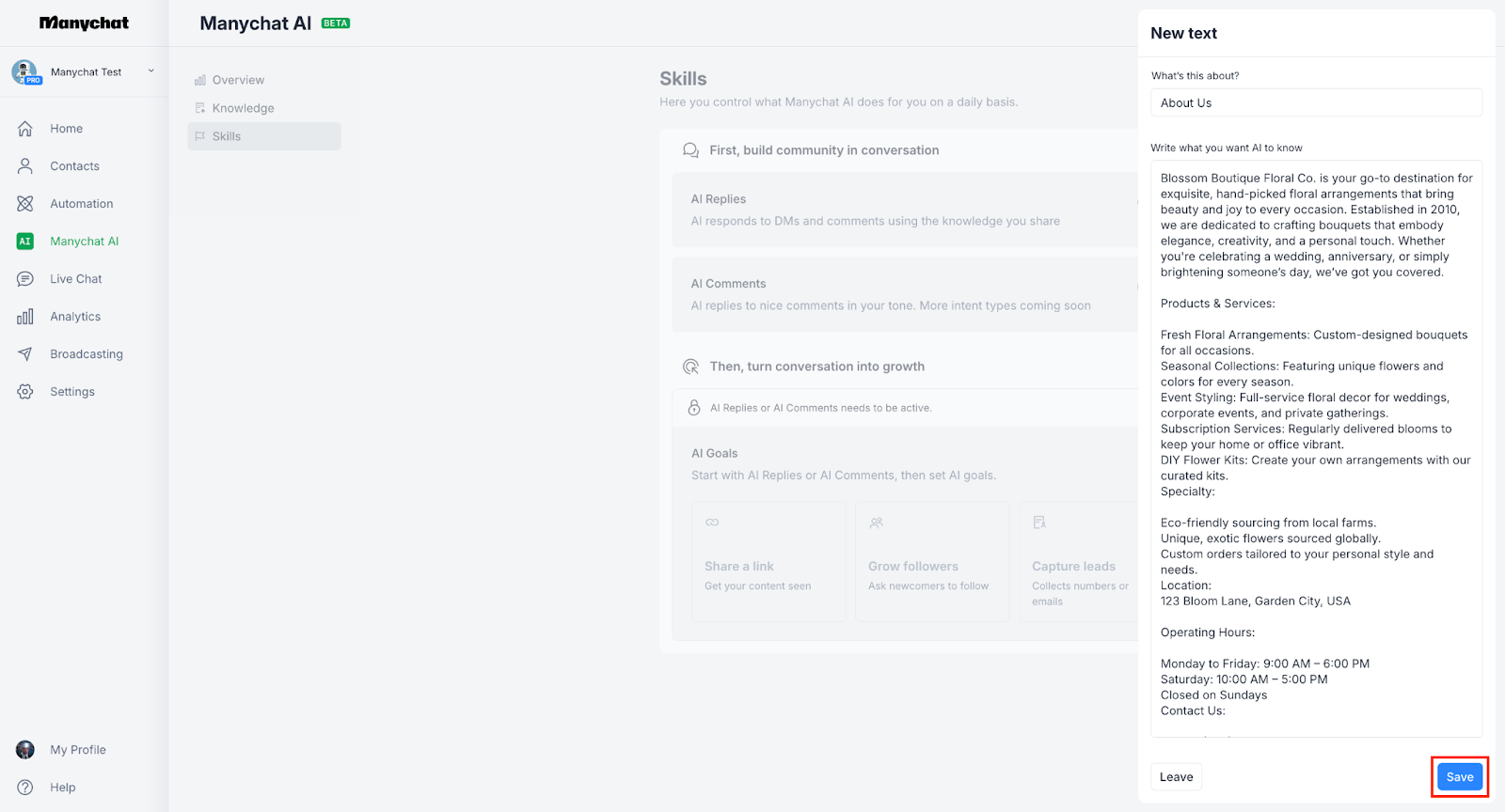Manychat AI Replies – Manychat Help